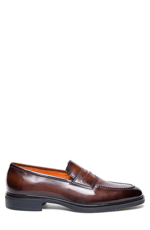 Santoni Easy Penny Loafer - Dark Brown