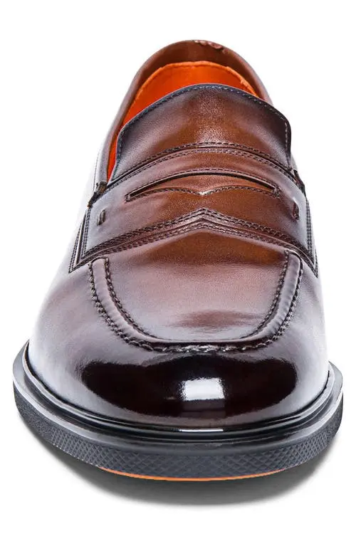 Santoni Easy Penny Loafer - Dark Brown
