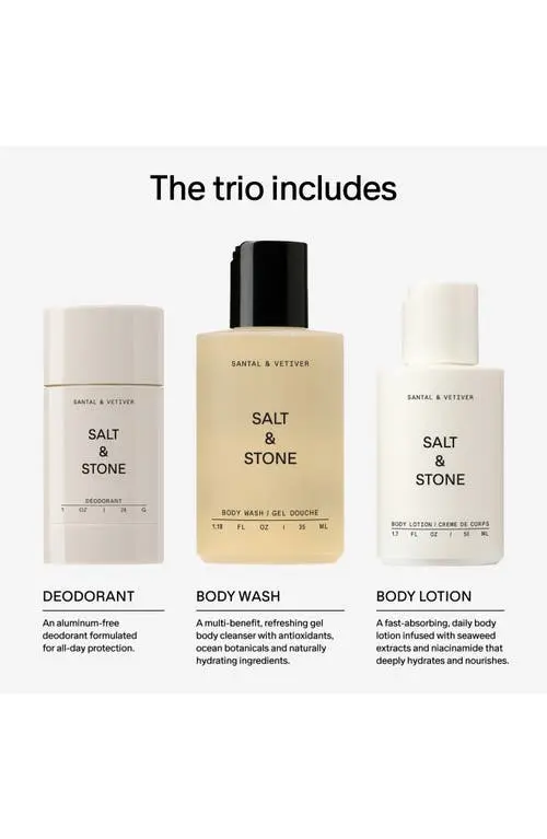 SALT & STONE Santal & Vetiver Mini Trio Discovery Set