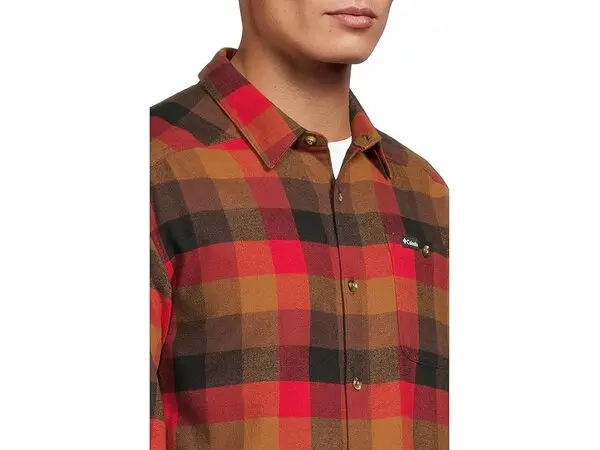Columbia Cornell Woodstm Flannel Long Sleeve Shirt Clothing Tobacco Buffalo Check - Multi