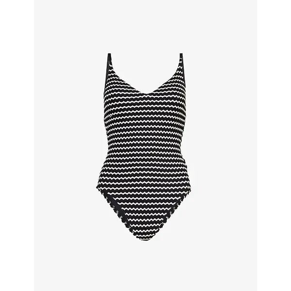 Seafolly Mesh Effect V-neck One-piece Swimsuit - Black