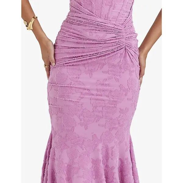 chinese dress ladies Clem Floral Maxi Dress in Blue Jay Multi