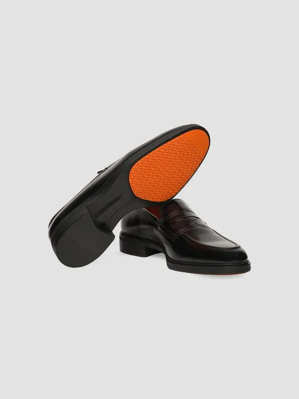 Santoni Leather Loafers - Black