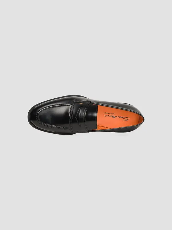 Santoni Leather Loafers - Black