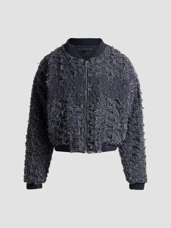 WHO DECIDES WAR Husk Distressed Cotton Bomber Jacket