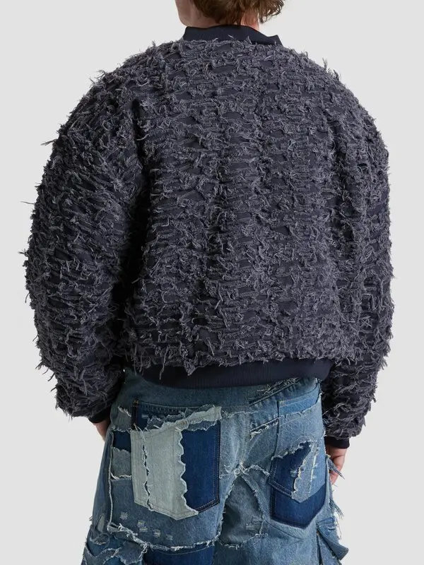 WHO DECIDES WAR Husk Distressed Cotton Bomber Jacket