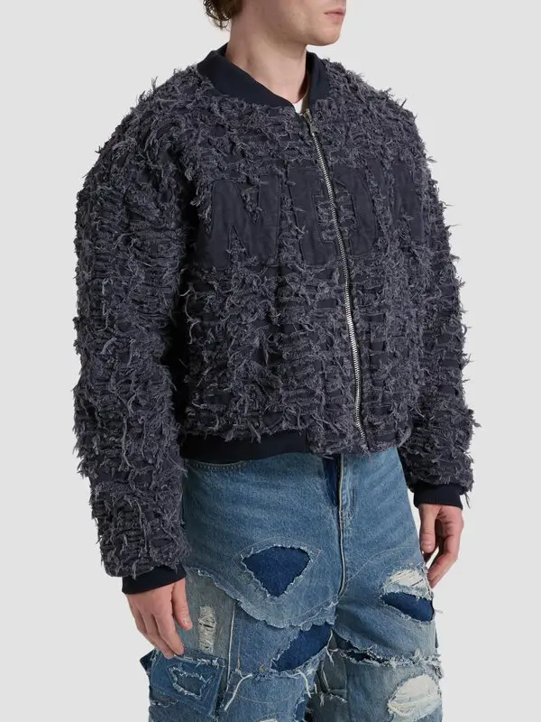WHO DECIDES WAR Husk Distressed Cotton Bomber Jacket