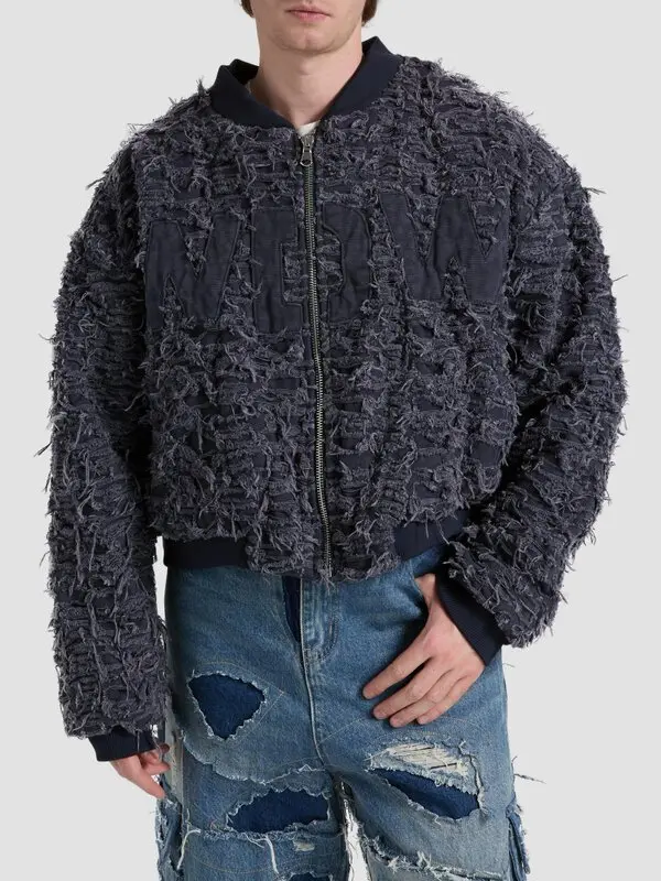 WHO DECIDES WAR Husk Distressed Cotton Bomber Jacket