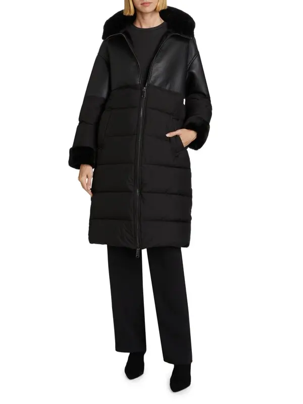 MERCER COLLECTIVE Kate Mixed-media Puffer Coat