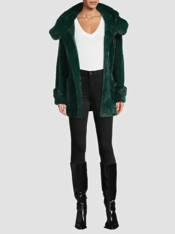 Kobi Halperin Rosie Faux-fur Coat - Lagoon