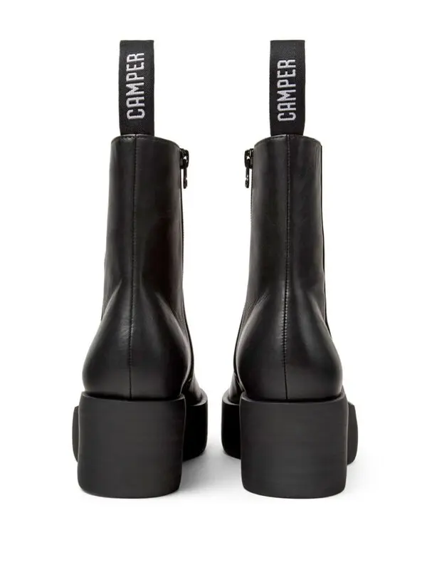 Camper Billie Leather Ankle Boots - Black