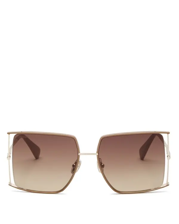 Max Mara Jean Square Sunglasses - Brown/brown