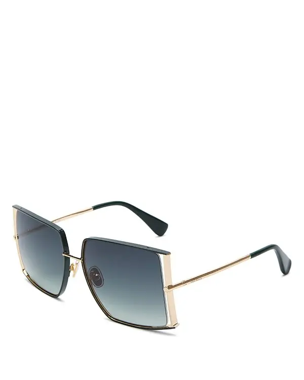 Max Mara Jean Square Sunglasses - Green/green
