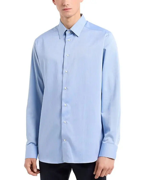 Emporio Armani New York Regular Fit Herringbone Dress Shirt - Multi
