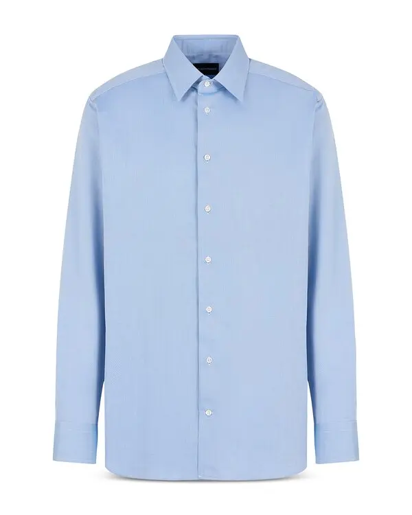 Emporio Armani New York Regular Fit Herringbone Dress Shirt - Multi