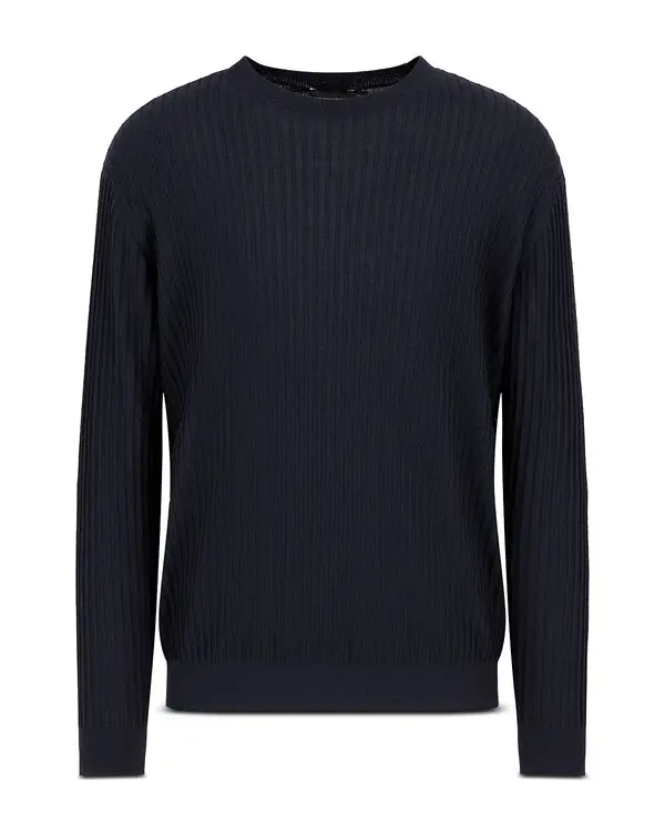 Emporio Armani Travel Essentials Ribbed Wool Sweater - Blue Navy