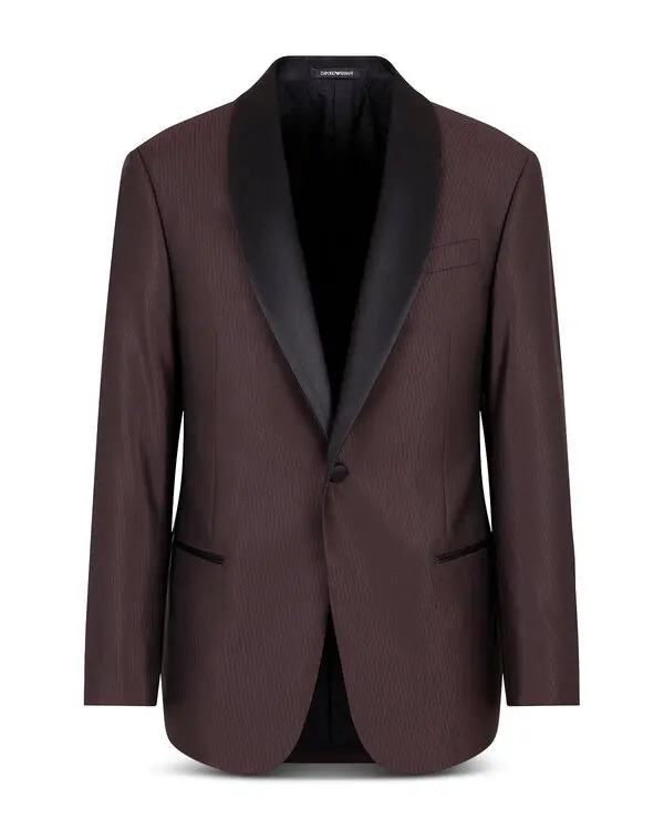 Emporio Armani G Line Regular Fit Wool & Silk Shawl Lapel Blazer