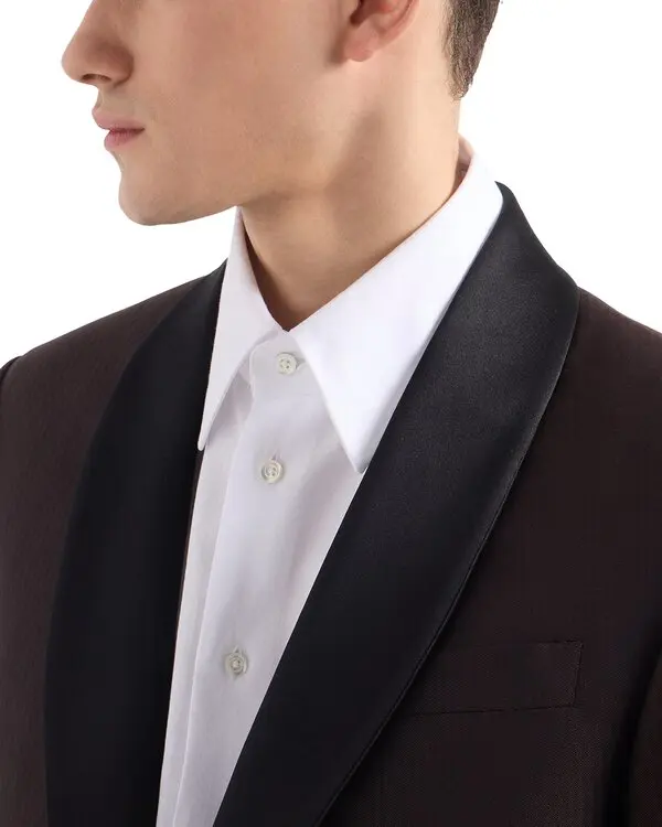 Emporio Armani G Line Regular Fit Wool & Silk Shawl Lapel Blazer