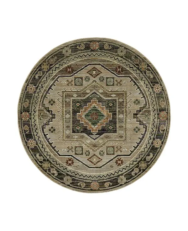 ORIENTAL WEAVERS Andorra 2442d Round Area Rug, 7'10 X 7'10 - Grey