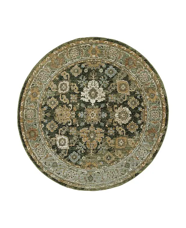 ORIENTAL WEAVERS Andorra 2417b Round Area Rug, 7'10 X 7'10 - Green