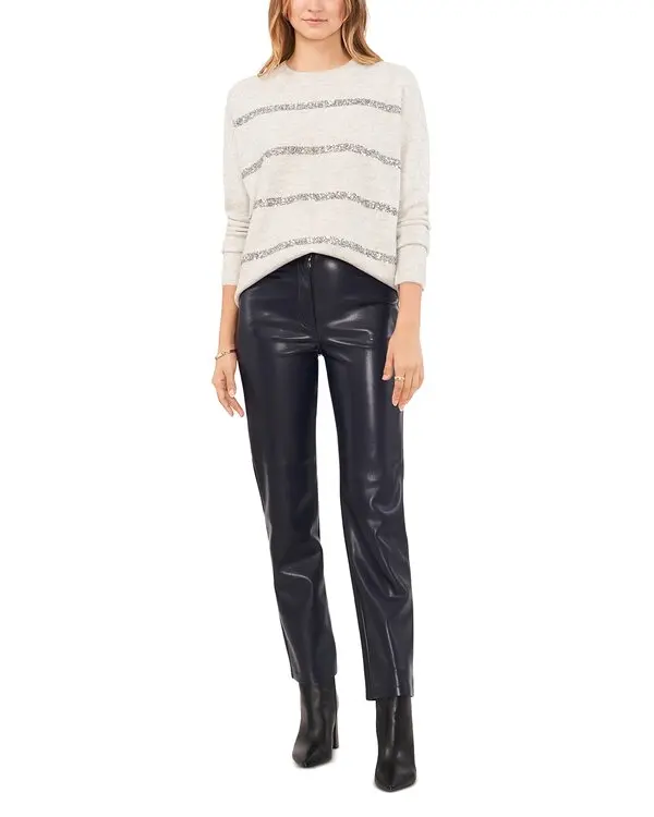 Vince Camuto Sequin Stripe Rib Knit Sweater