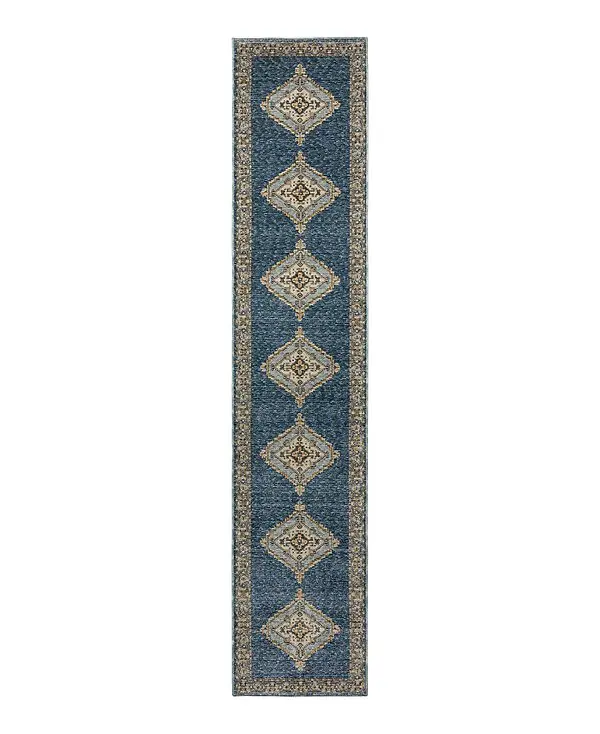 ORIENTAL WEAVERS Andorra 2430a Runner Area Rug, 2'6 X 12 - Blue