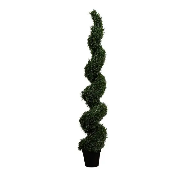 NEARLY NATURAL 7' Uv Resistant Artificial Rosemary Spiral Topiary Tree - Green
