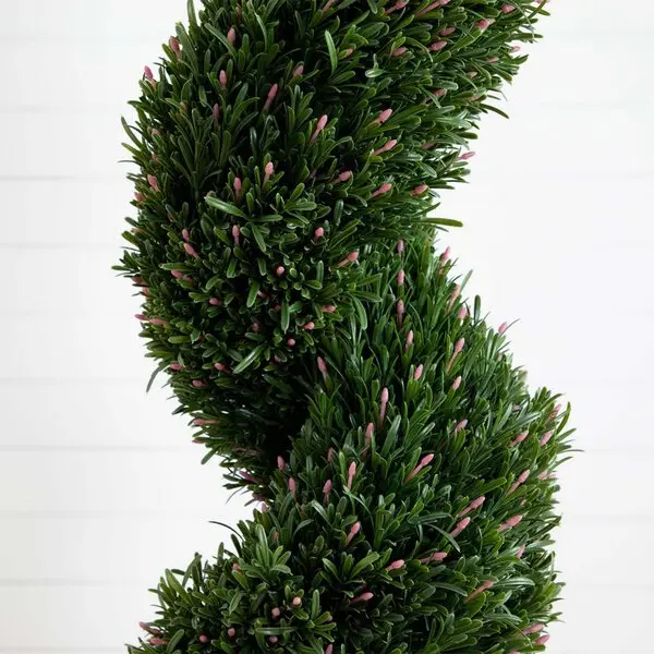 NEARLY NATURAL 7' Uv Resistant Artificial Rosemary Spiral Topiary Tree