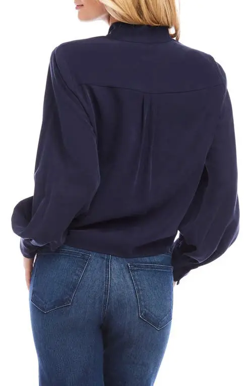 Karen Kane Tie Front Twill Top