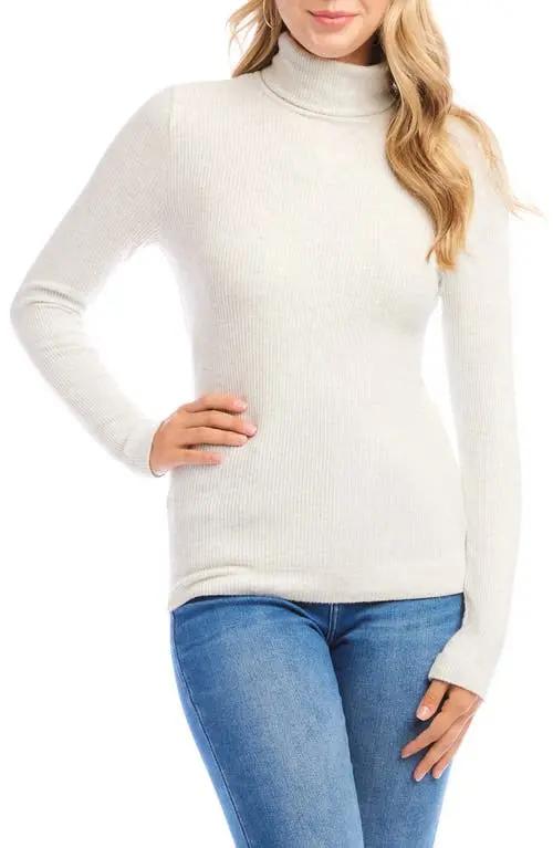 Karen Kane Turtleneck Rib Top - Heather