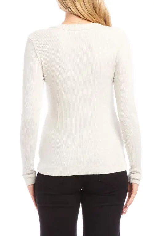 Karen Kane V-neck Brushed Rib Top