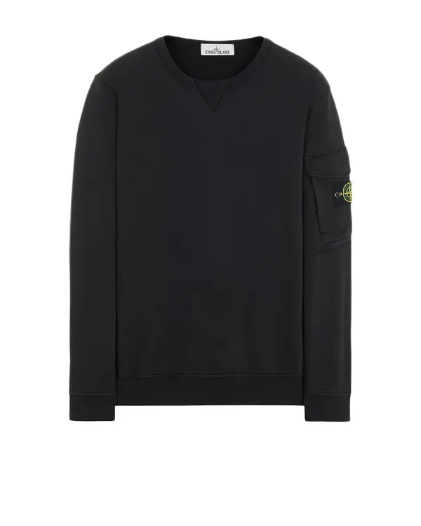 Stone Island Garment Dyed Cotton Fleece Crewneck Sweatshirt