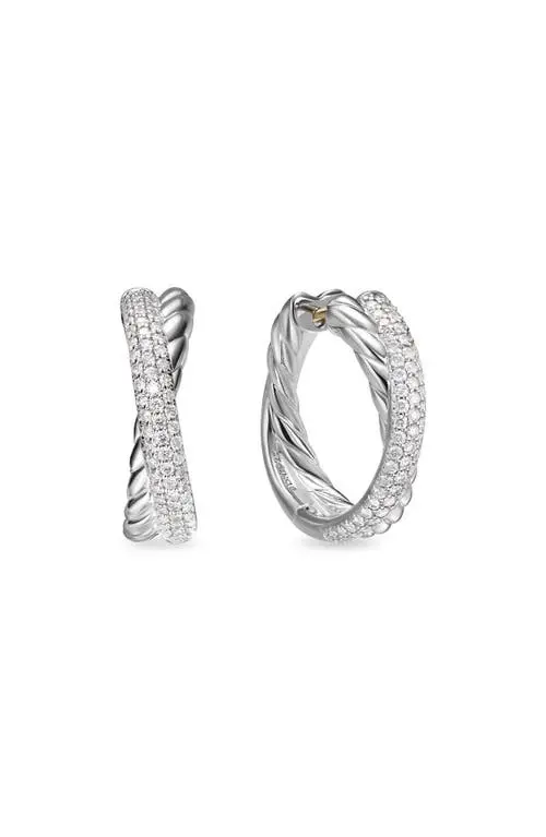 David Yurman Crossover Hoop Earrings - Sterling Silver