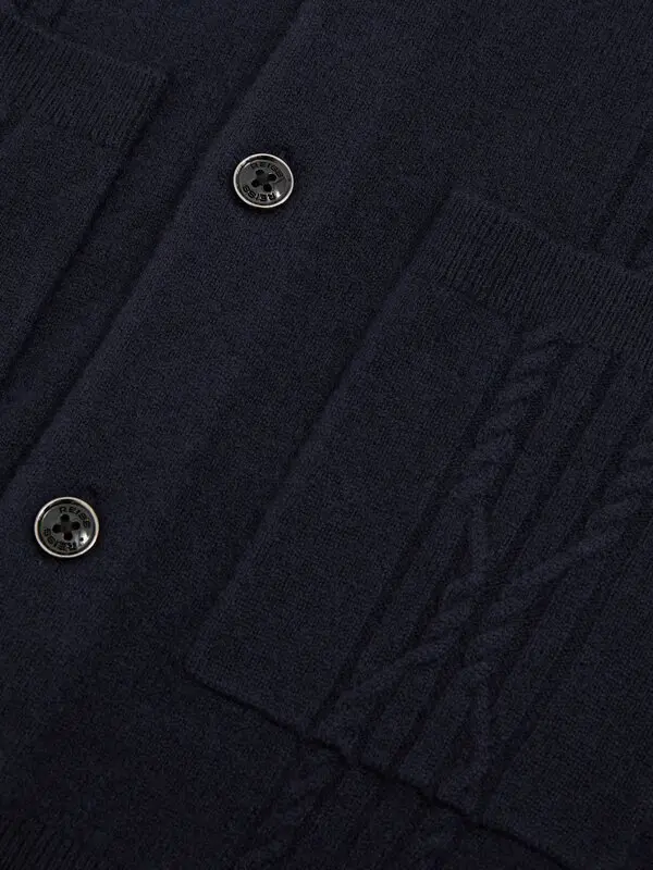 REISS Lockhurst Wool Cabled-knitted Cardigan