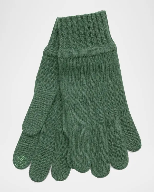 Portolano Cashmere Knit Smartphone Gloves - Olive
