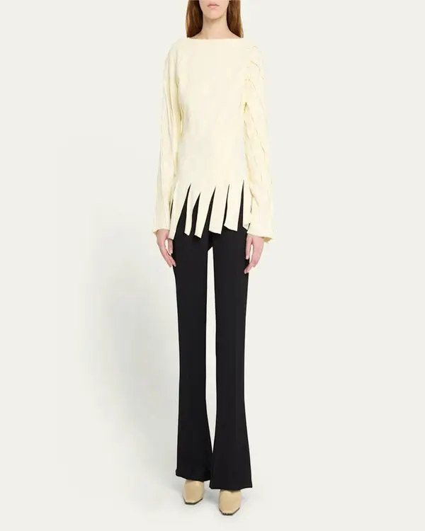 Bottega Veneta Wool Twill Flared Trousers