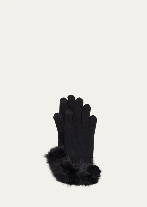 Sofia Cashmere Touchscreen Gloves - Black
