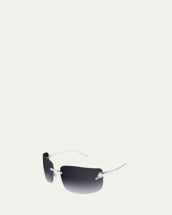 Cartier Panthère De Rimless Rectangle Sunglasses - Gold