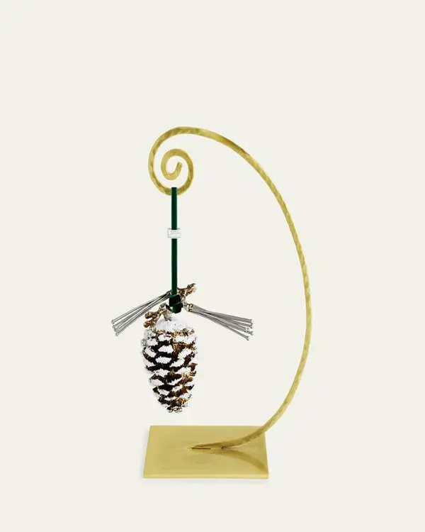 Michael Aram Pine Cone Snowy Christmas Ornat - Goldwhite