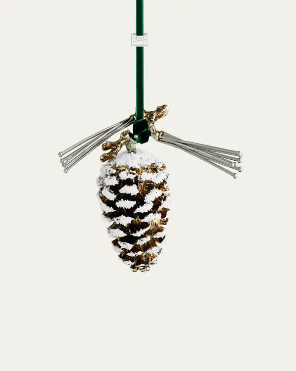Michael Aram Pine Cone Snowy Christmas Ornat - Goldwhite