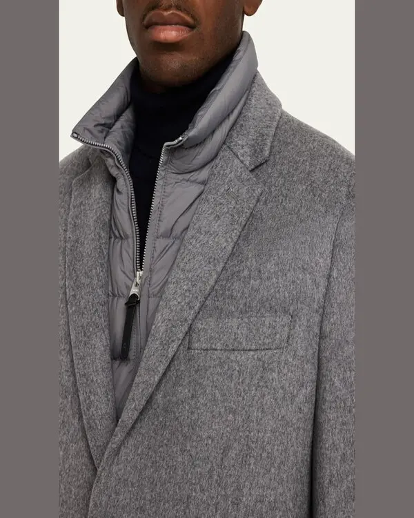 Mackage Wool Topcoat With Removable Down Bib - Black