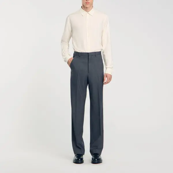 Sandro Wide-leg Suit Trousers - Grey