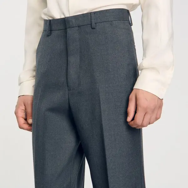 Sandro Wide-leg Suit Trousers - Grey