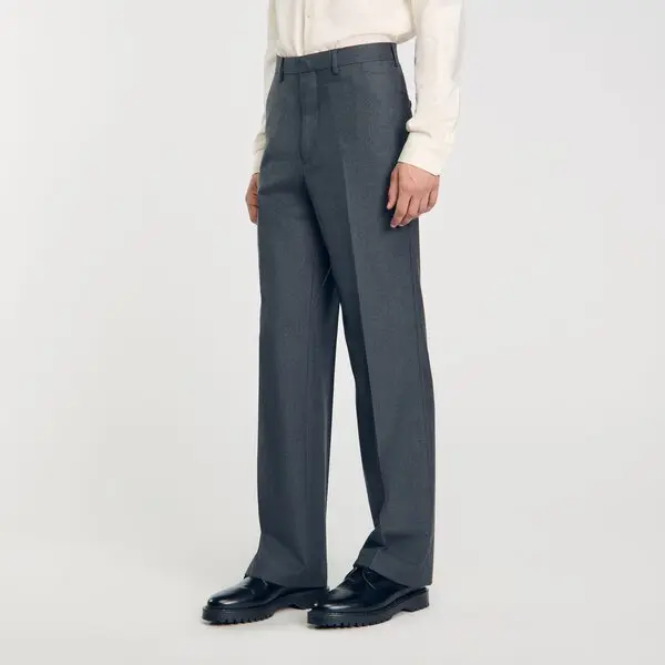 Sandro Wide-leg Suit Trousers - Grey