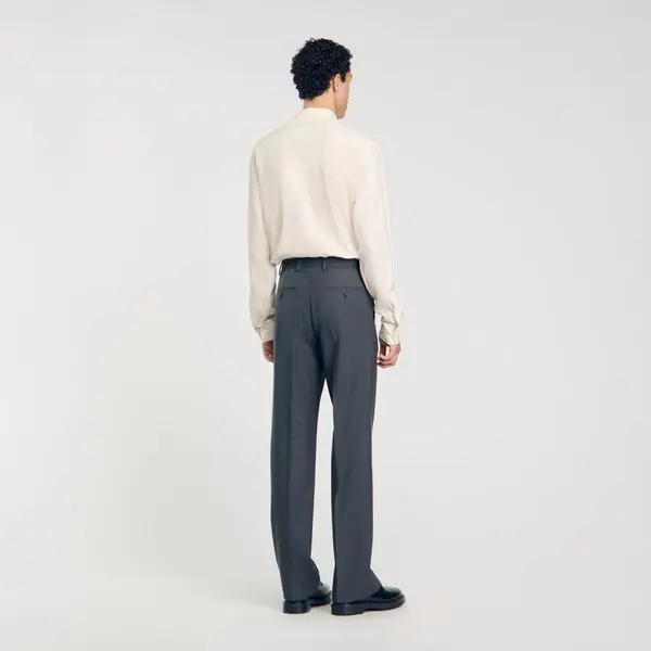 Sandro Wide-leg Suit Trousers - Grey