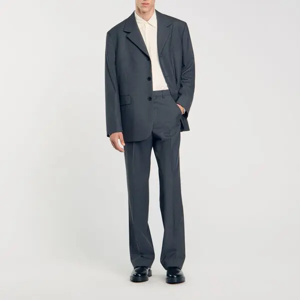 Sandro Wide-leg Suit Trousers - Grey