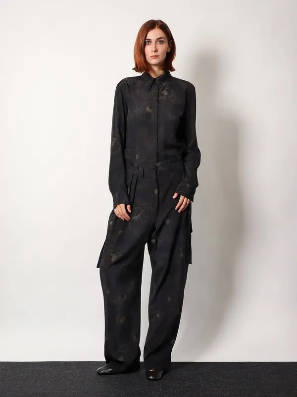 Dries Van Noten Silk Cargo Trouser
