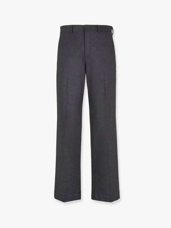 Fendi Stretch Cashmere Trousers With Logo Detail
