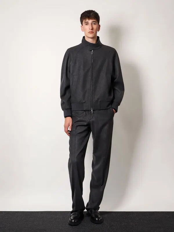 Fendi Stretch Cashmere Trousers With Logo Detail