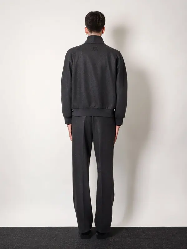 Fendi Stretch Cashmere Trousers With Logo Detail
